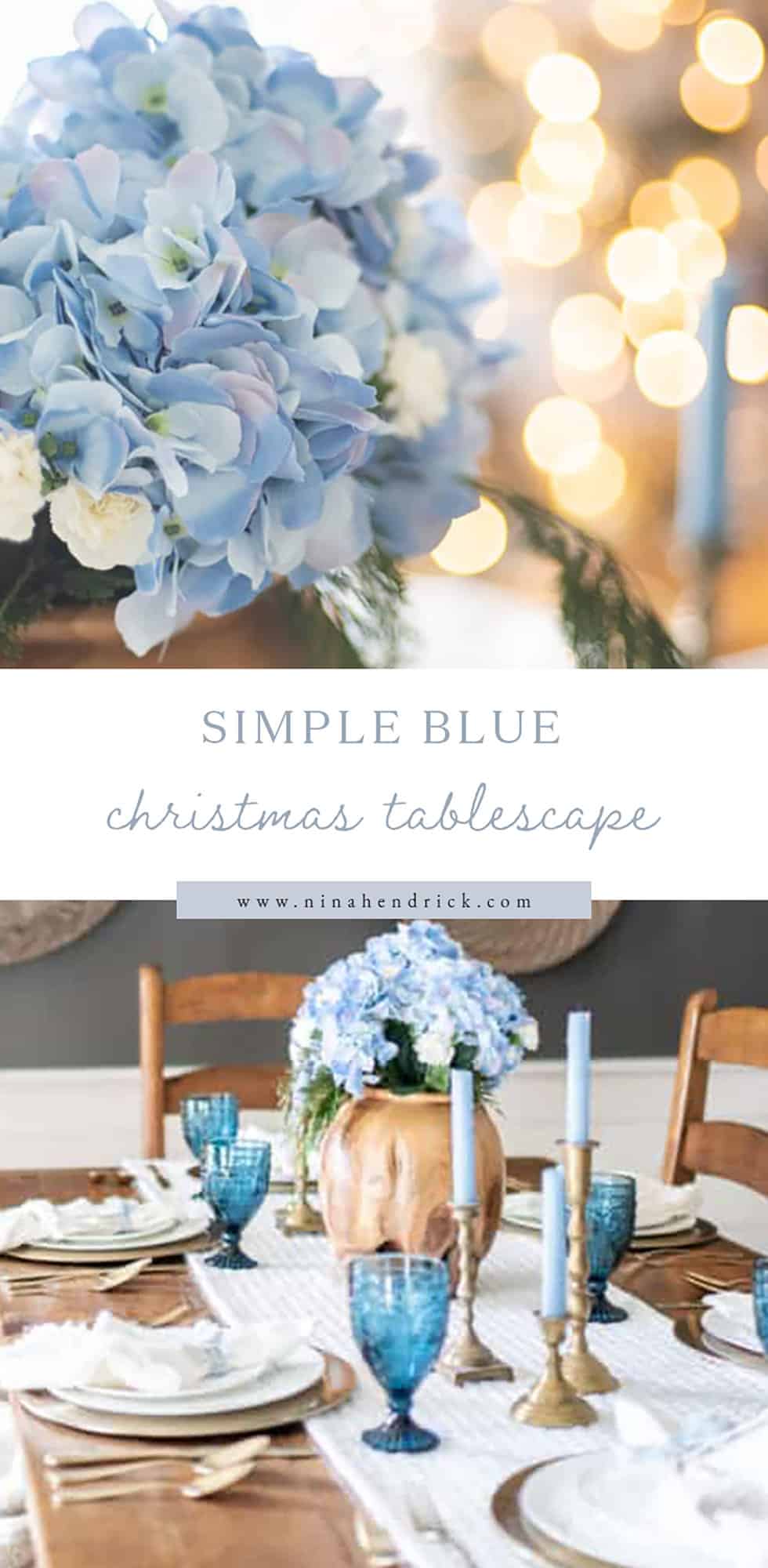 Easy Ideas for Creating a Simple Blue Christmas Tablescape